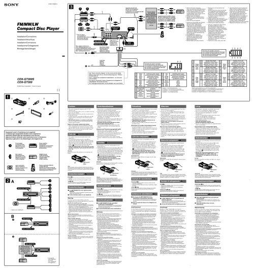 Sony CDX-GT300 - CDX-GT300 Guida di installazione Italiano