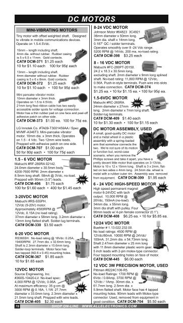 dc motors - All Electronics