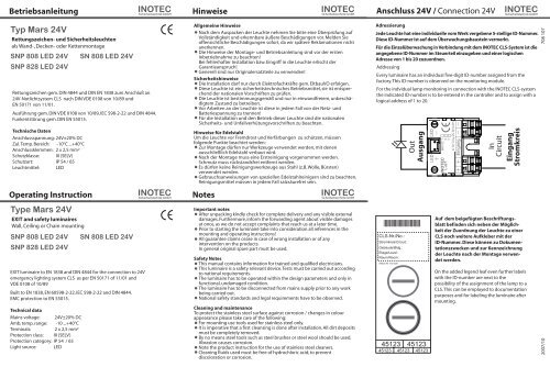 Betriebsanleitung INOTEC Hinweise INOTEC INOTEC Operating ...