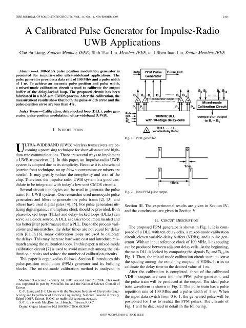 A Calibrated Pulse Generator for Impulse-Radio UWB Applications