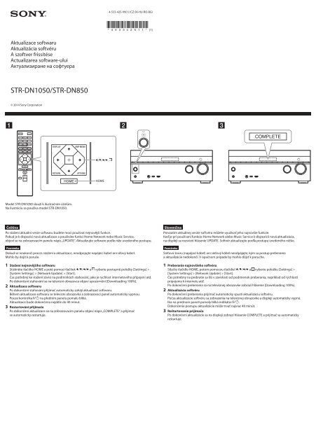 Sony STR-DN850 - STR-DN850 Manuale software Ceco