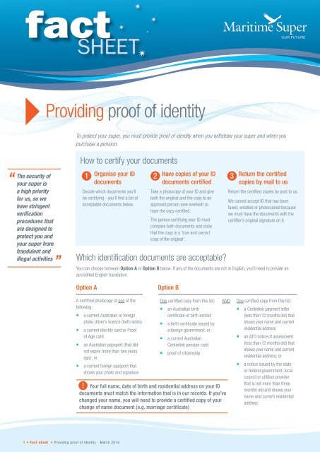 Providing proof of identity