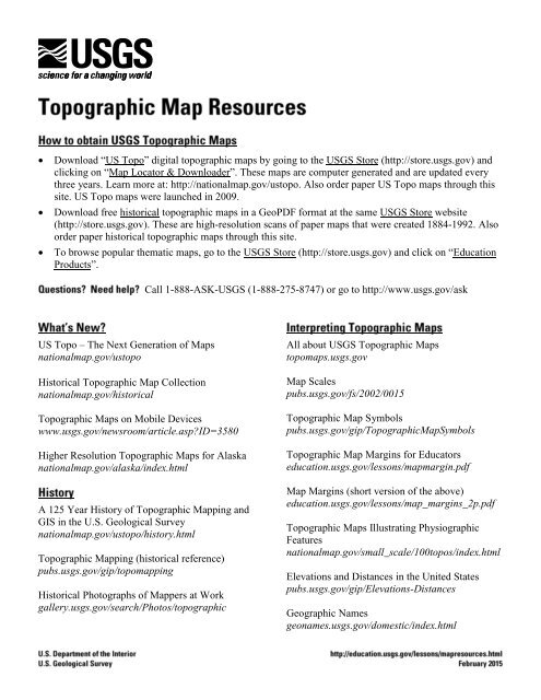 Topographic Map Resources - USGS - USGS Education