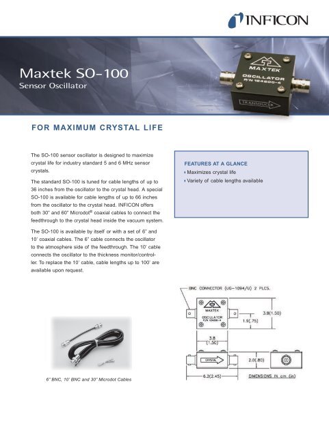 Maxtek SO-100 Sensor Oscillator - Brochure