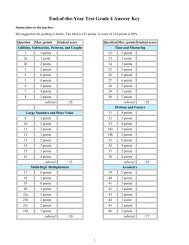 End-of-the-Year Test Grade 5 Answer Key