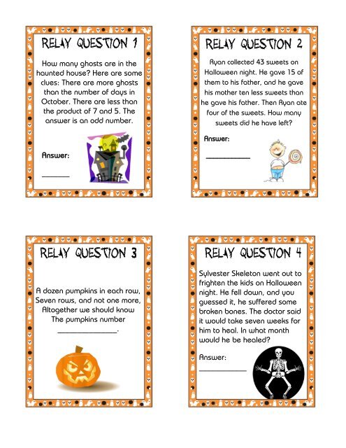 Halloween Relay - Suffolk Maths