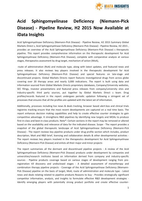 Acid Sphingomyelinase Deficiency