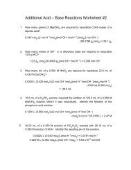Acid-Base Reactions Worksheet #2