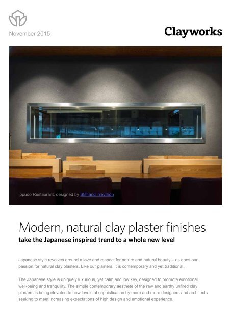 Modern natural clay plaster finishes