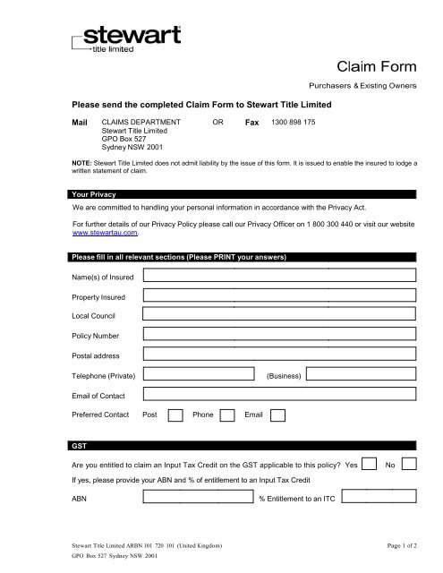 Claim Form