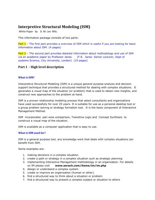 Interpretive Structural Modeling Ism