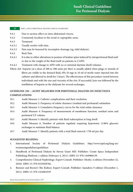 Part 1. Adult Pritoneal Dialysis Clinical Guidelines – BYAMJ