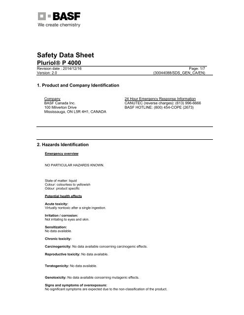 Safety Data Sheet