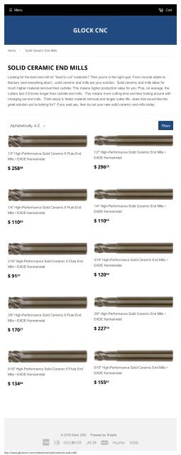 Solid Ceramic End Mills For Sale