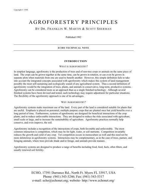 AGROFORESTRY PRINCIPLES - World Agroforestry Centre