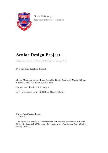 Senior Design Project - Bilkent University