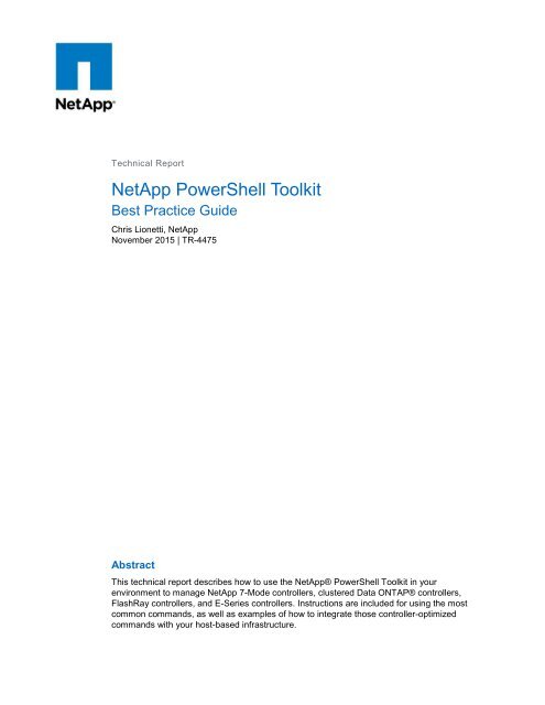 NetApp PowerShell Toolkit
