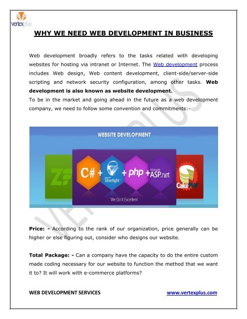 WHY WE NEED WEB DEVELOPMENT IN BUSINESS