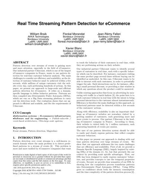 Pattern Detection Event Streams