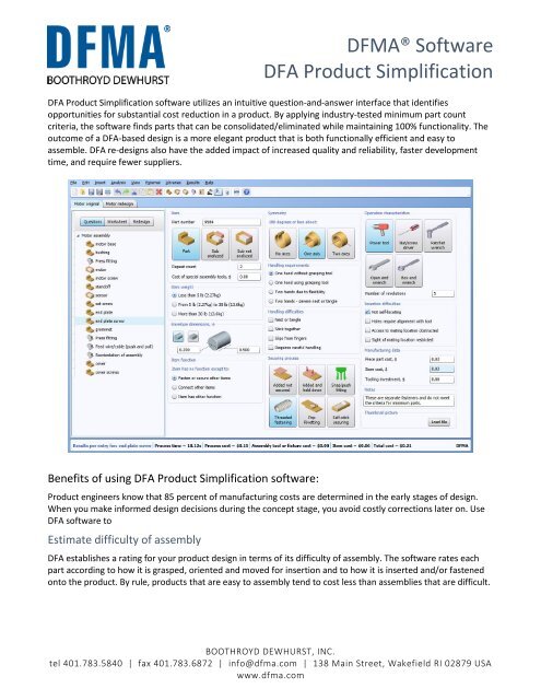 DFMA® Software DFA Product Simplification