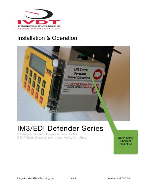 Lift truck impact monitoring in real time