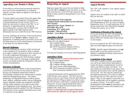 NICS Appeal Brochure September 30 2013