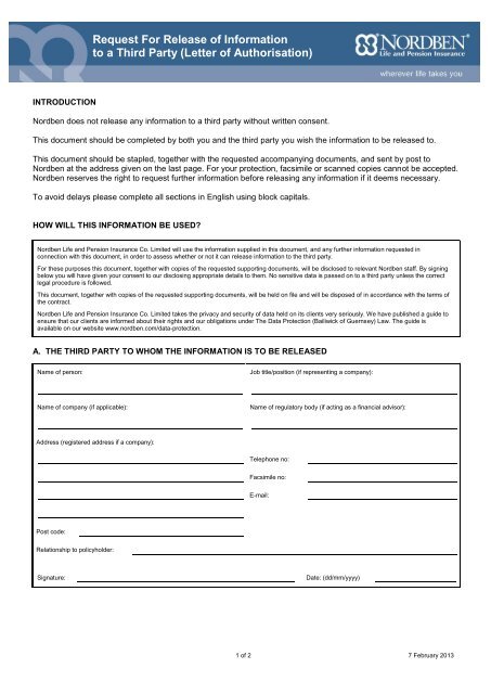 Third Party Authorization Letter For Mortein Application Uk ... Third Party Authorization Letter For Mortein Application Uk ...
