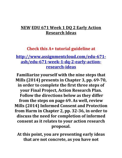 NEW EDU 671 Week 1 DQ 2 Early Action Research Ideas new-edu-671-week-1-dq-2-early-action-research-ideas