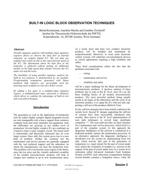 Built-In Logic Block Observation Technique - Itcprogramdev.org