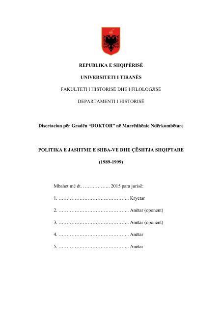 REPUBLIKA E SHQIPËRISË