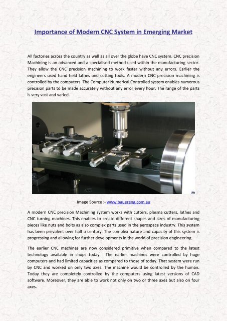 Importance of Modern CNC System in Emerging Market