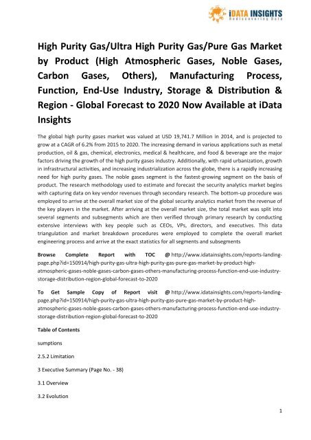 High Purity Gas Ultra High Purity