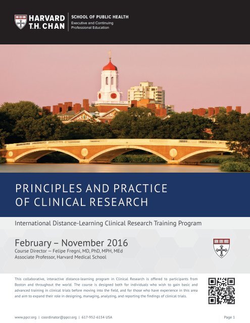 PRINCIPLES AND PRACTICE OF CLINICAL RESEARCH