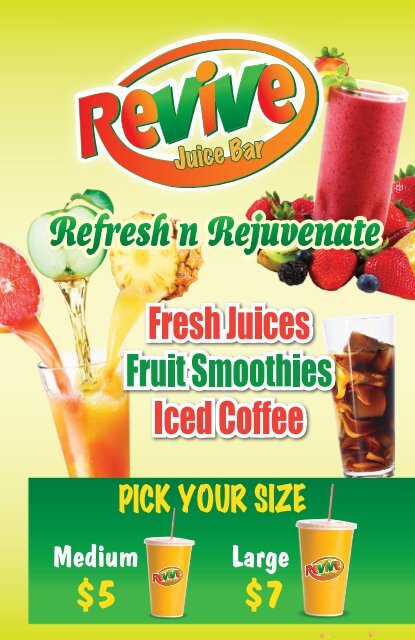 Revive Juice Bar Menu