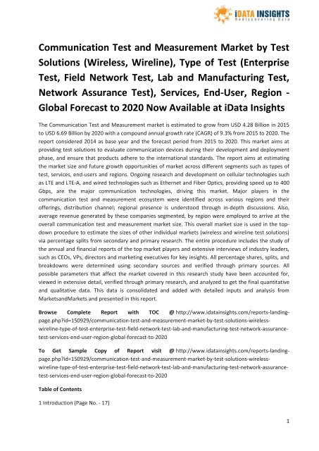 Communication Test and Measurement