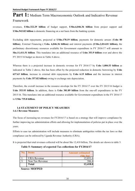 National Budget Framework