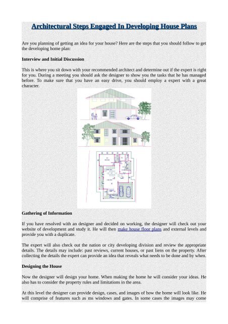 Architectural Steps Engaged In Developing House Plans