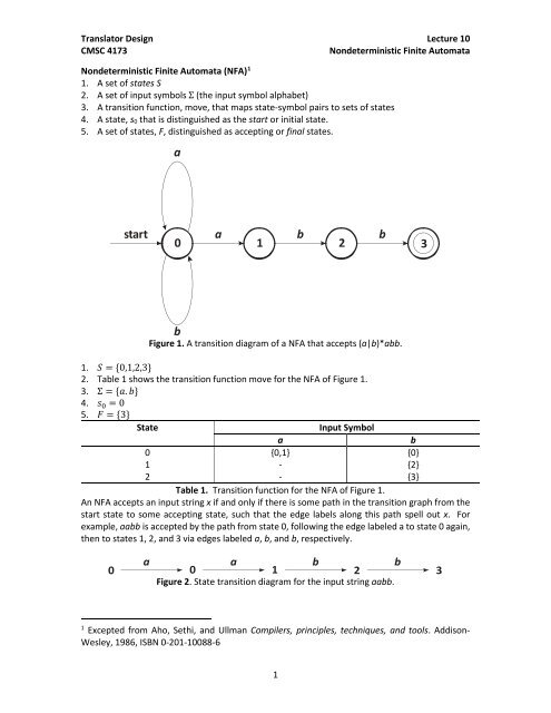 Nondeterministic Finite Automata (NFA) Nondeterministic Finite Automata (NFA)