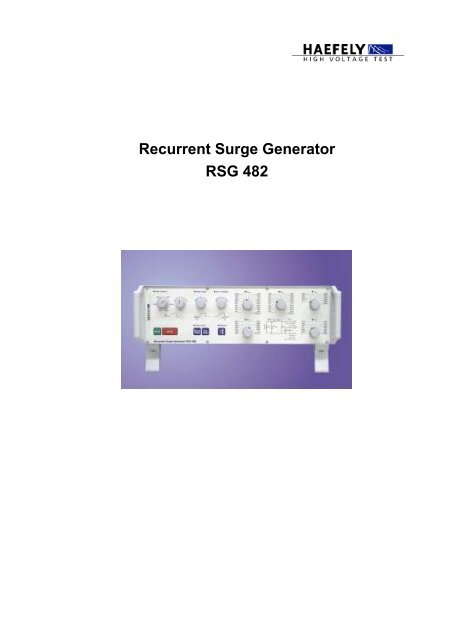 Recurrent Surge Generator RSG 482 - Haefely Test AG