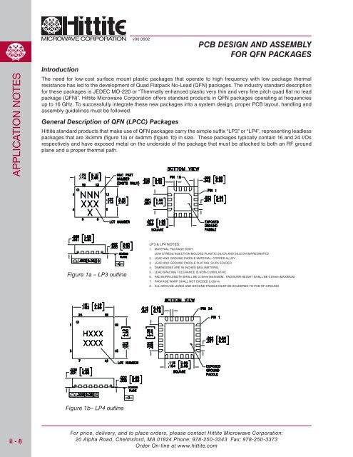 pcb design and assembly for qfn packages - Hittite Microwave