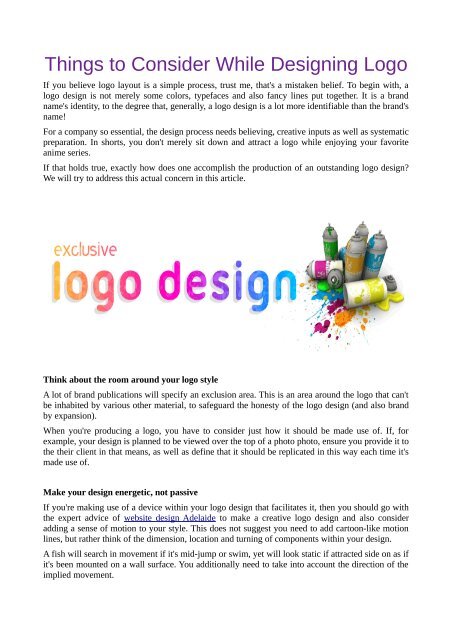 Things to Consider While Designing Logo