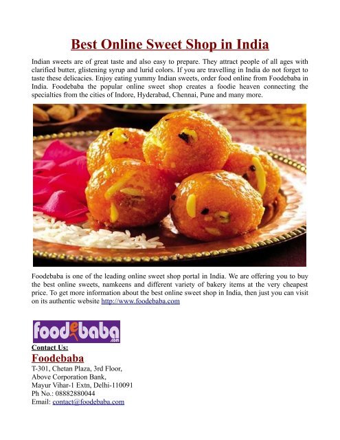 Best Online Sweet Shop in India