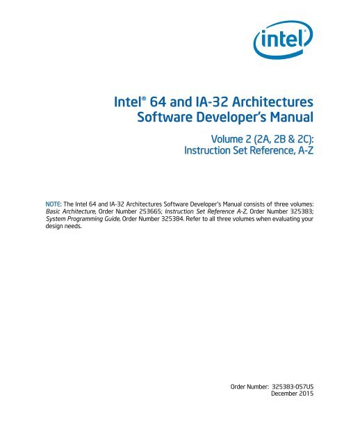 Intel® 64 and IA-32 Architectures Software Developer’s Manual