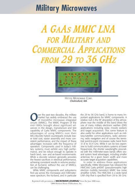 Military Microwaves - Hittite Microwave