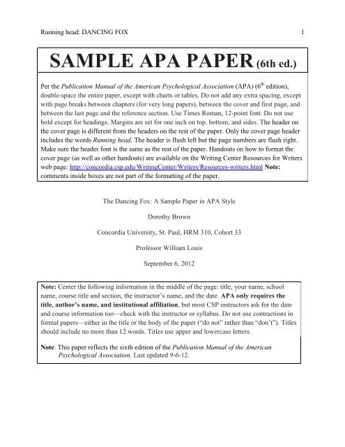 23 Apa 6Th Edition Sample Paper Template SampleTemplatess 
