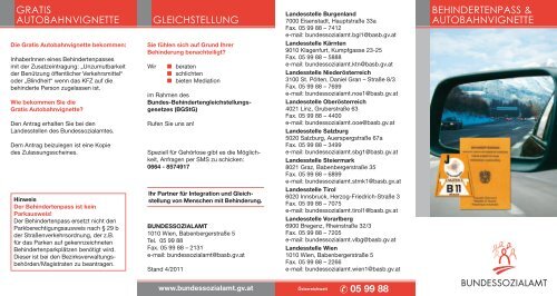 BEHINDERTENPASS & AuToBAHNvIgNETTE ... - Bundessozialamt