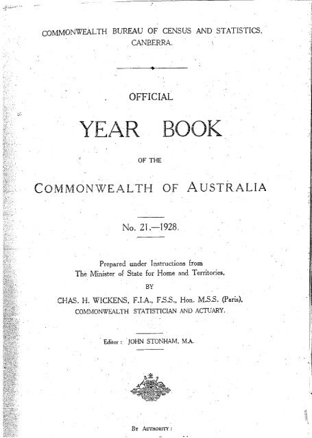 Australia Yearbook - 1928