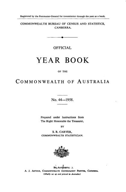 Australia Yearbook - 1958