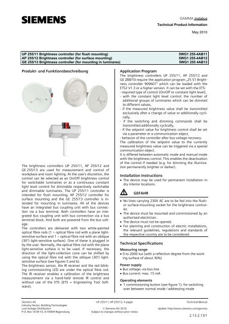 Brightness controller - Technical product