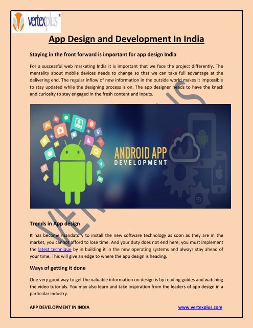 App Design and Development In India